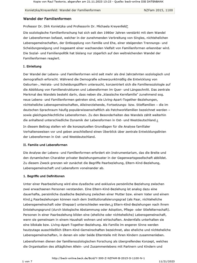 Wandel Der Familienformen - Beck-Online | PDF