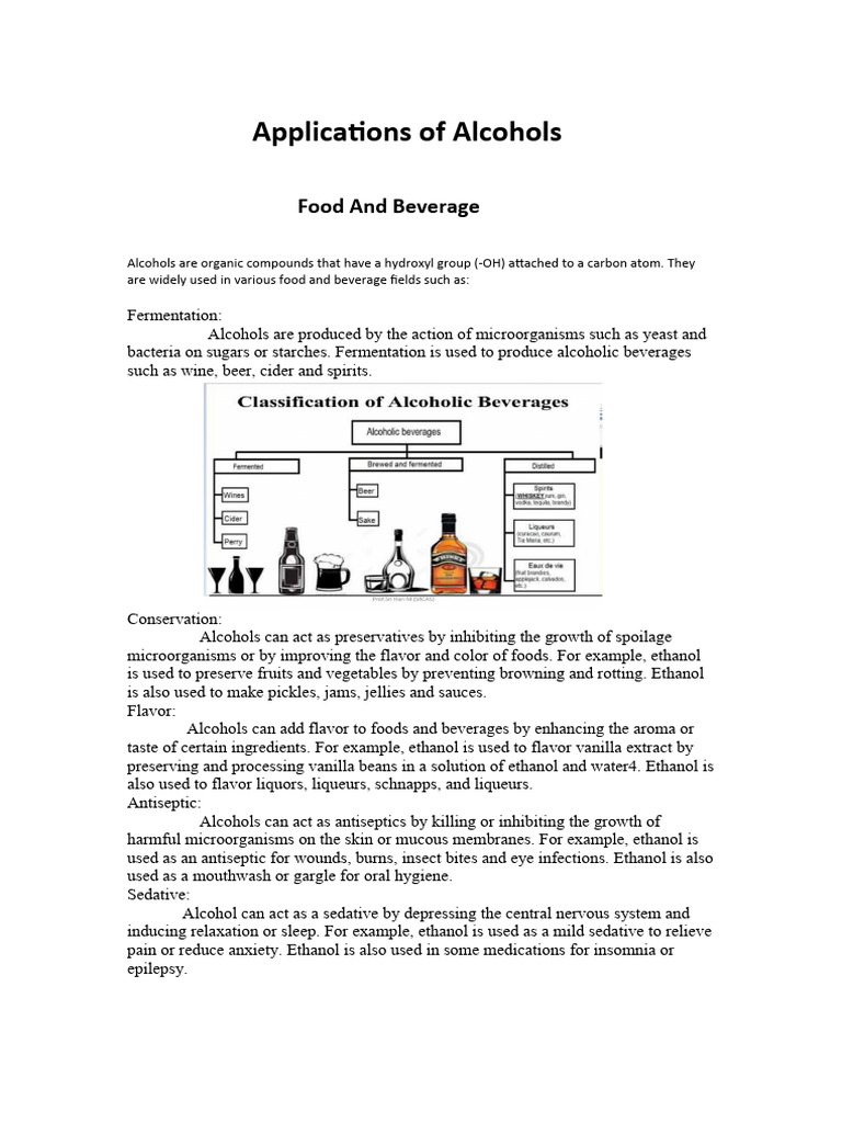 Applications of Alcohols | PDF
