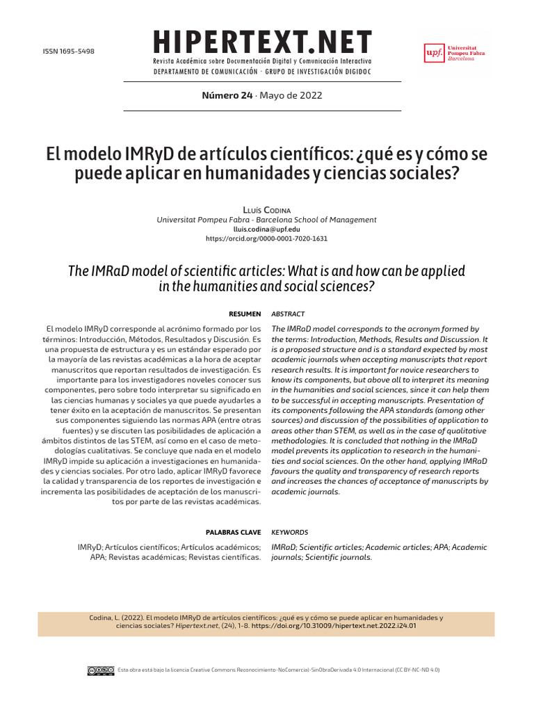 El Modelo IMRyD de Artículos Científicos - ¿Qué Es y Cómo Se Puede ...