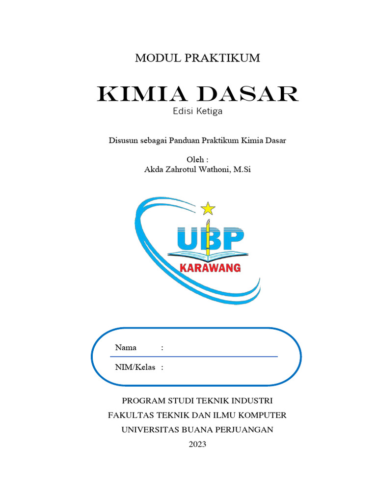 Modul Praktikum Kimia Dasar 2023 Fix | PDF