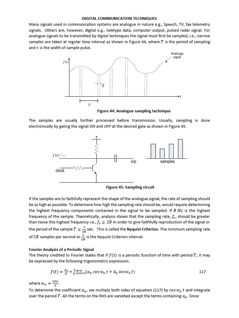 Digital Communication Techniques | PDF | Sampling (Signal Processing) | Spectral Density