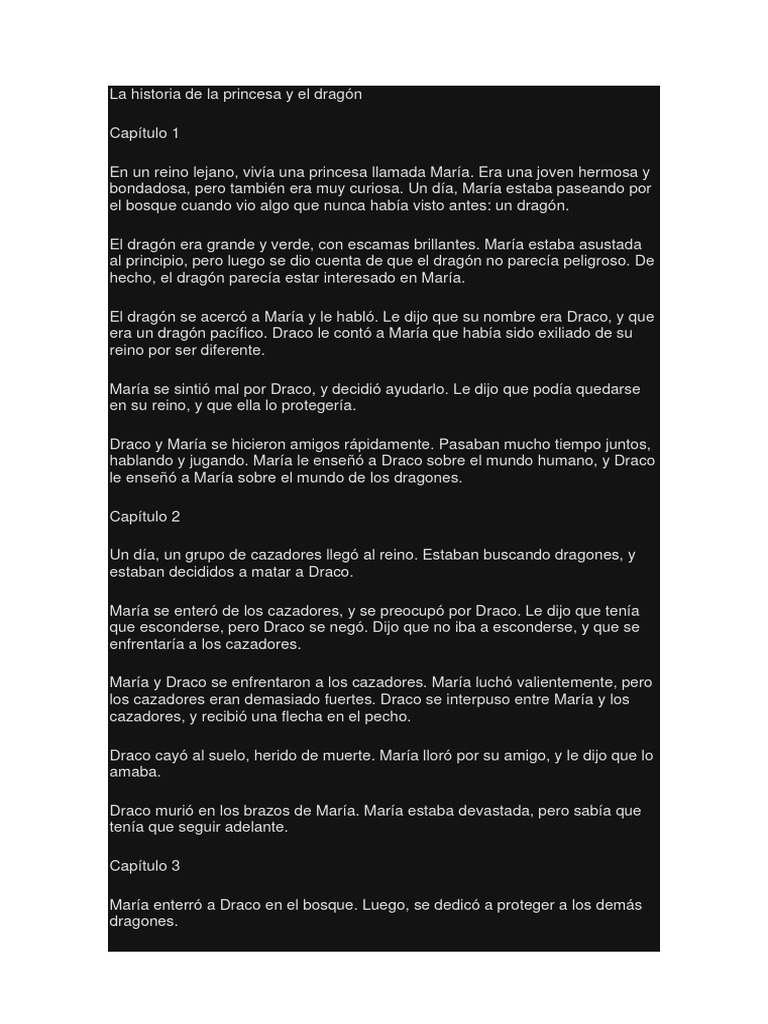 La Historia de La Princesa y El Dragón | PDF | Libros para adolescentes