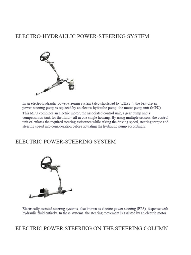 Electro-Hydraulic Power-Steering System | PDF