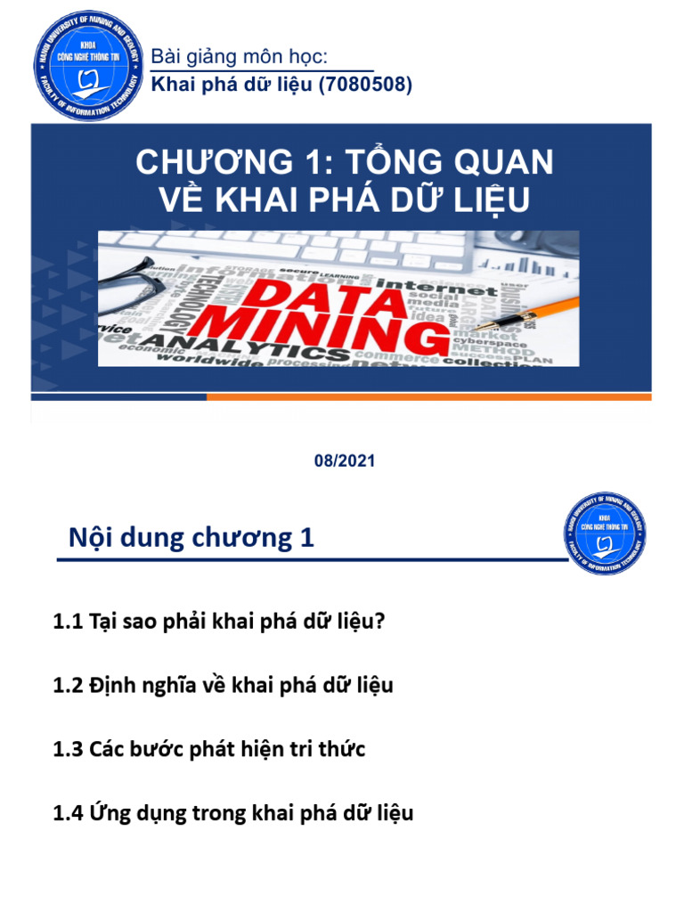 Chuong 1 - Tong Quan Ve KPDL | PDF