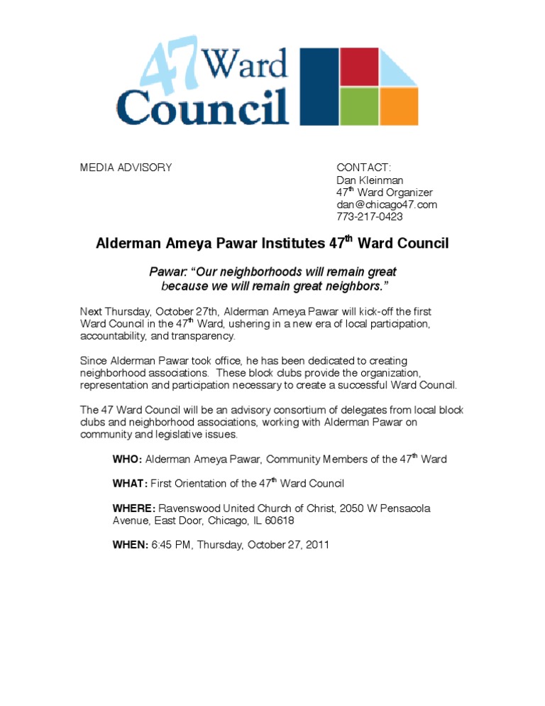 47 Ward Council - Updated | PDF | Politics | Social Science