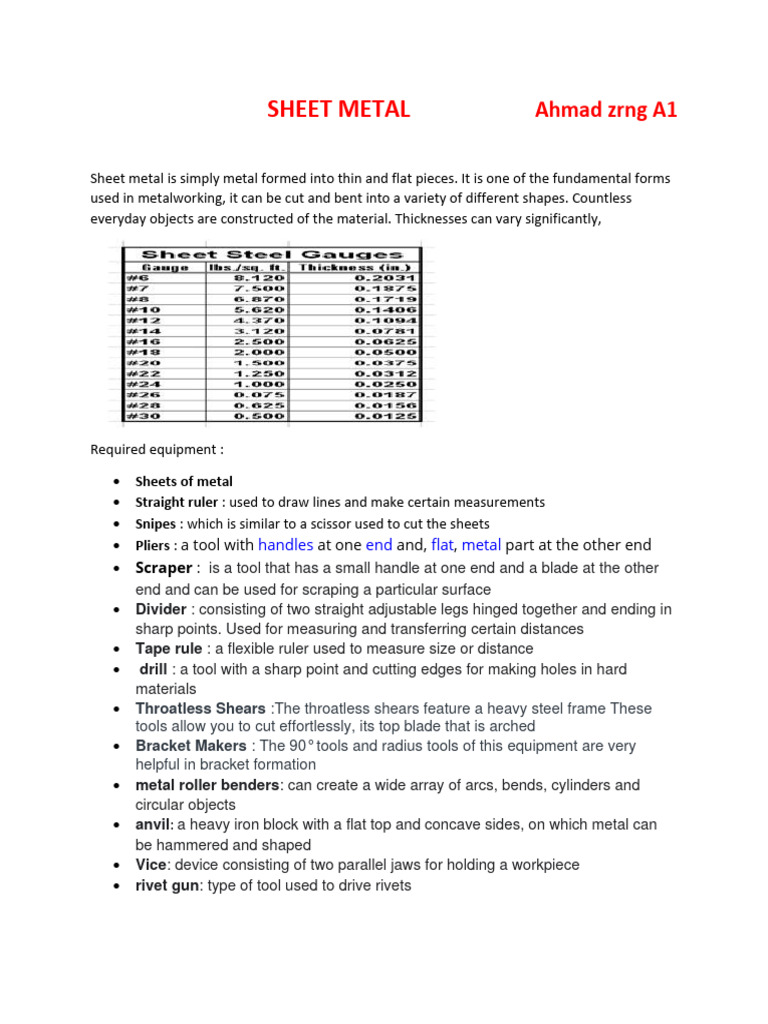 Sheet Metal | PDF | Sheet Metal | Manufactured Goods