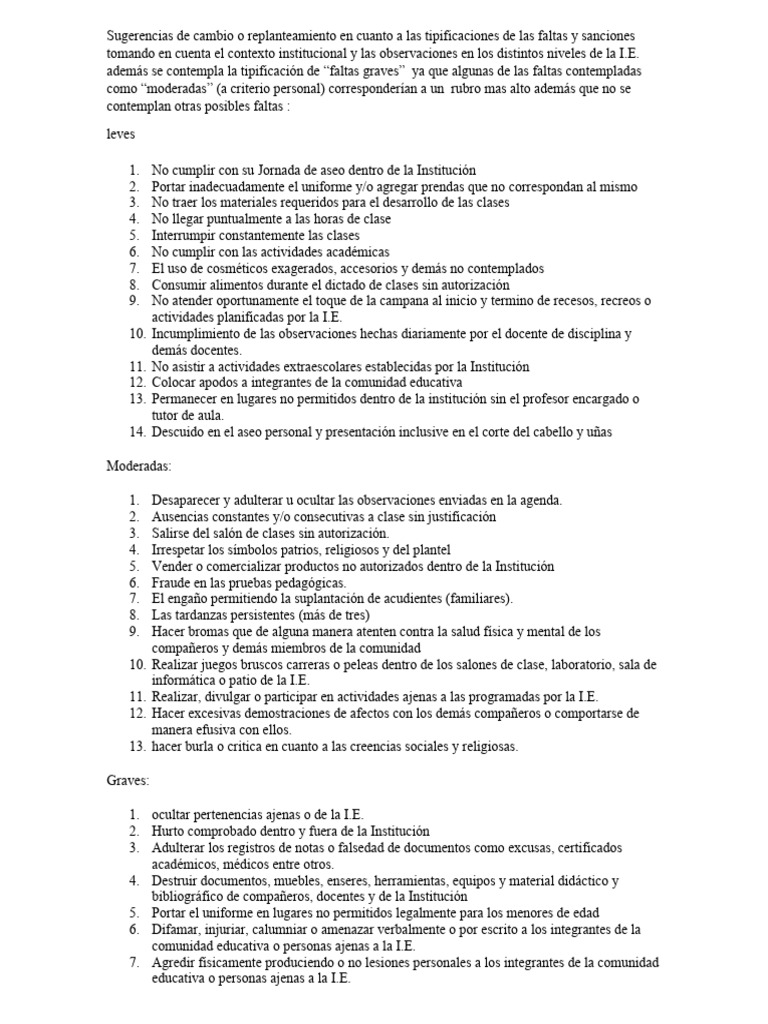 Sugerencias de Reglamentos | PDF | Maestros