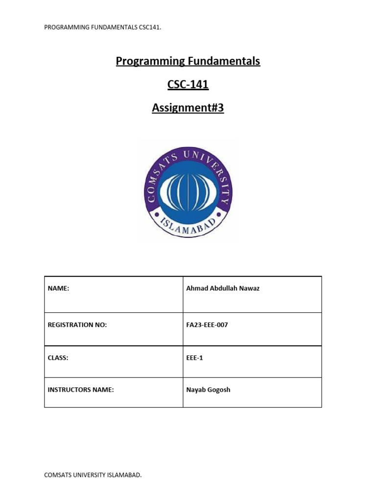 Assignment 3 PF | PDF