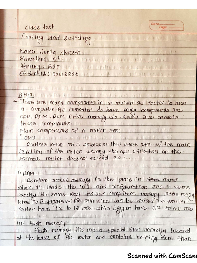 Class Test (Routing and Switching) | PDF