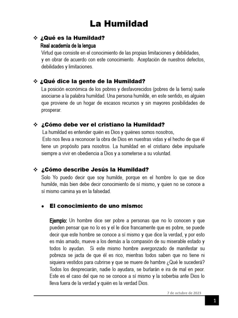 La Humildad | PDF | Religión y espiritualidad