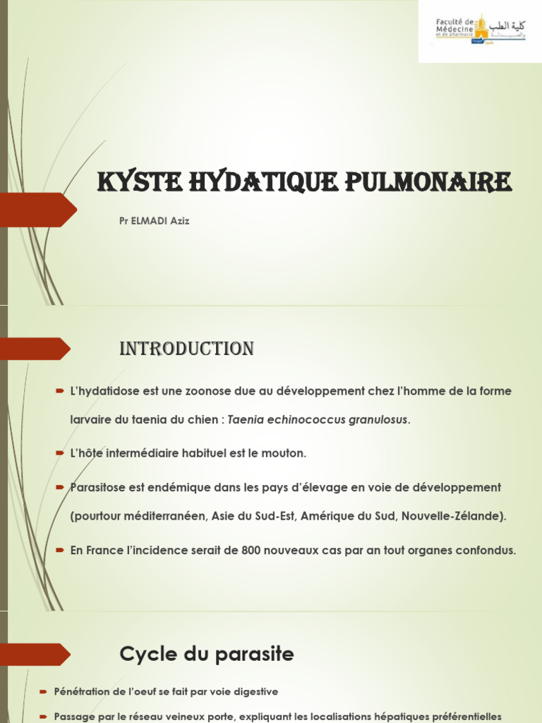 Kyste Hydatique Pulmonaire: Diagnostic et Traitement | PDF