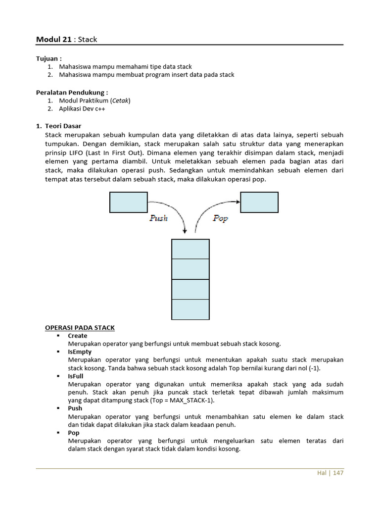 Panduan Praktikum Struktur Data Stack | PDF
