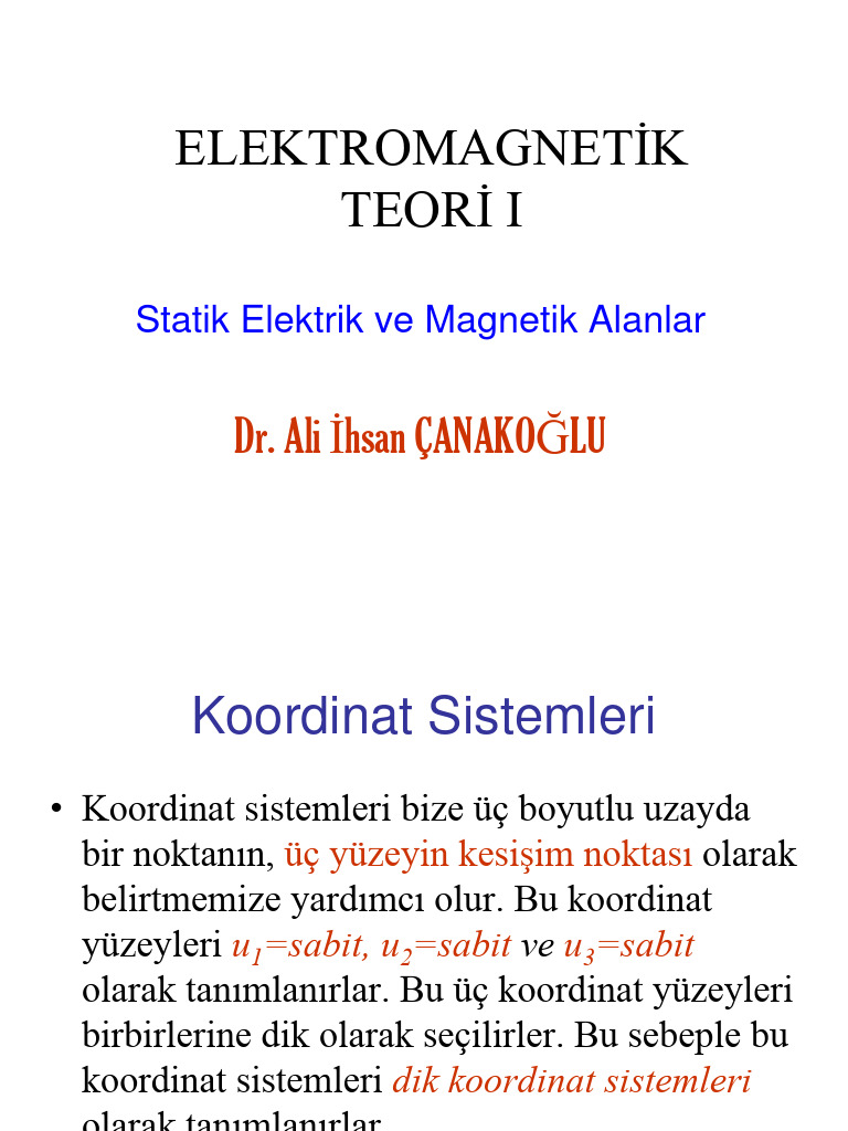 Elektromagnetik Teori I Statik Elektrik | PDF