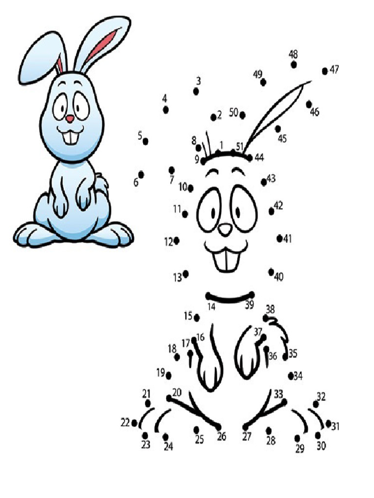 Kids Game Dot To Dot Rabbit 1 | PDF
