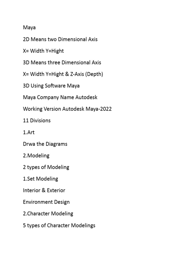 Maya Text Book Summary | PDF