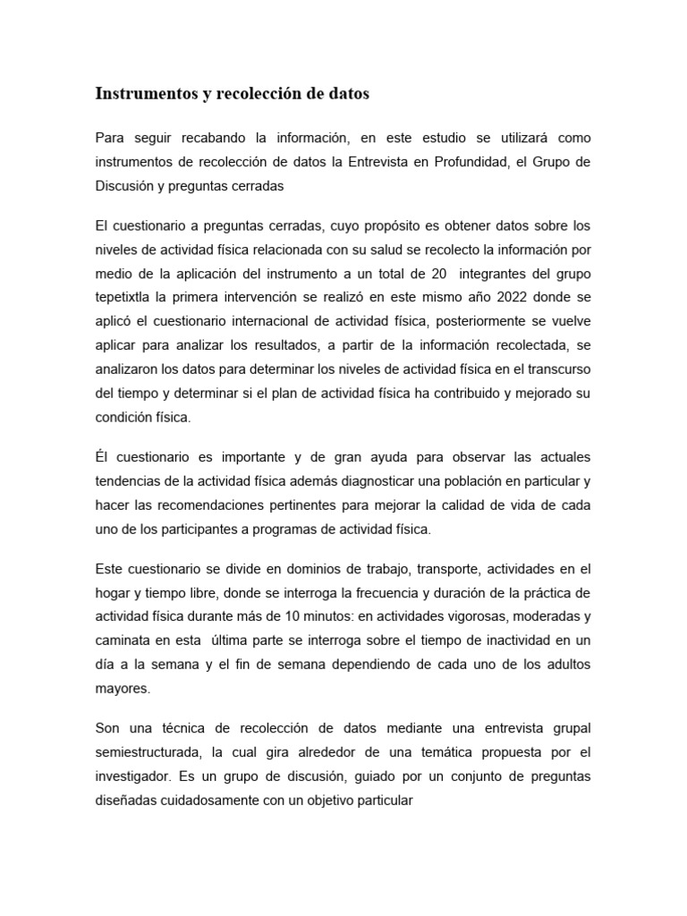 Instrumento de Recolección de Datos | PDF | Ciencia y matemáticas