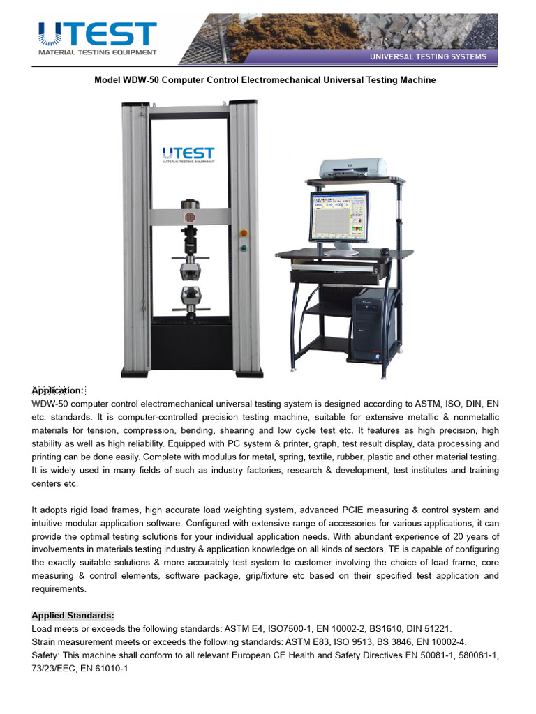 Universal Testing Machine Guide | PDF | Calibration | Computer Program