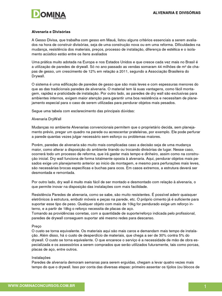 18 Alvenaria e Divis Rias | PDF