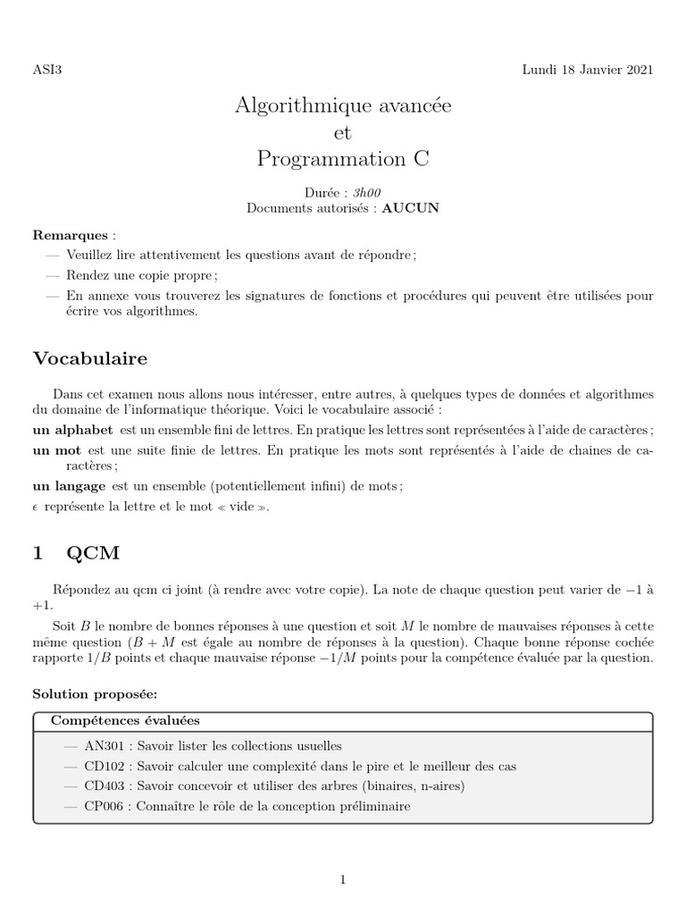 Correction Theorique 2020 2021 | PDF | Programmation dynamique | Programmation informatique