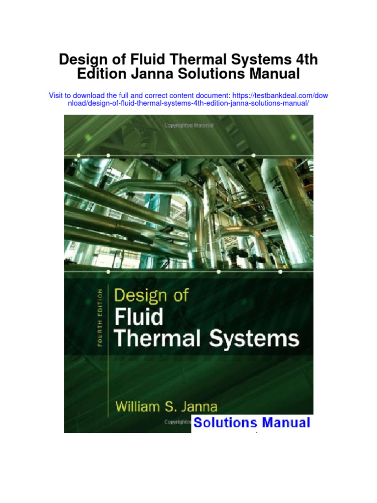 Design of Fluid Thermal Systems 4th Edition Janna Solutions Manual | PDF | Heat Transfer