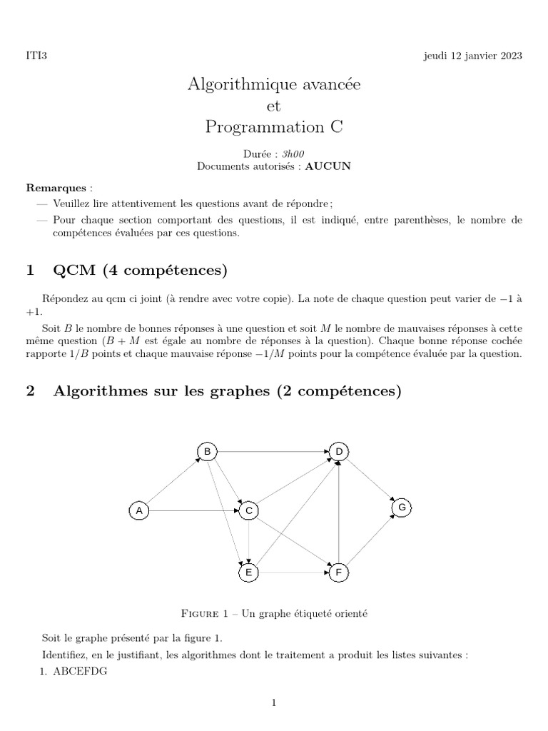 Enonce | PDF | Informatique théorique | Mathématiques appliqués