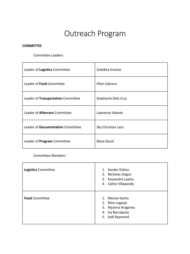 Outreach Program | PDF