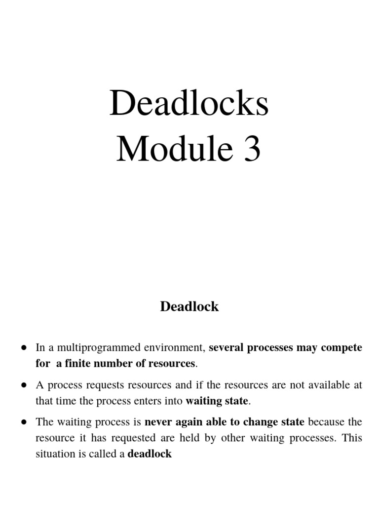 Ch7 Deadlocks | PDF | Process (Computing) | Computer Science Ch7 Deadlocks | PDF | Process (Computing) | Computer Science