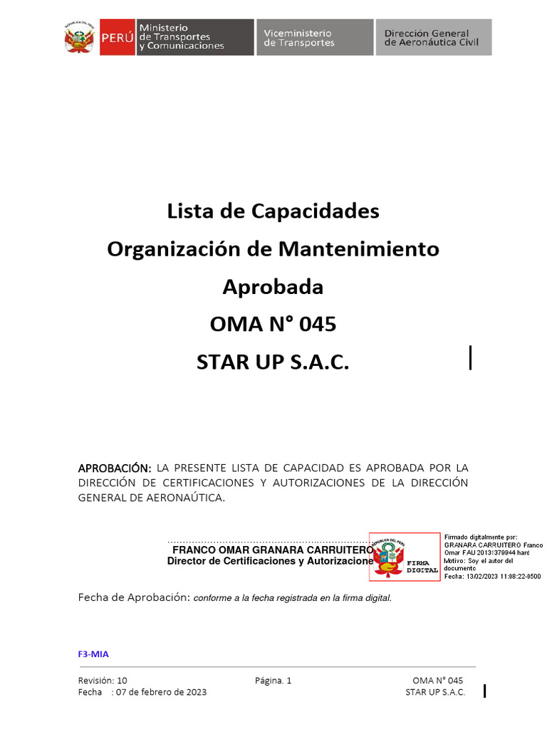 OMA 45 Lista de Capacidades | PDF