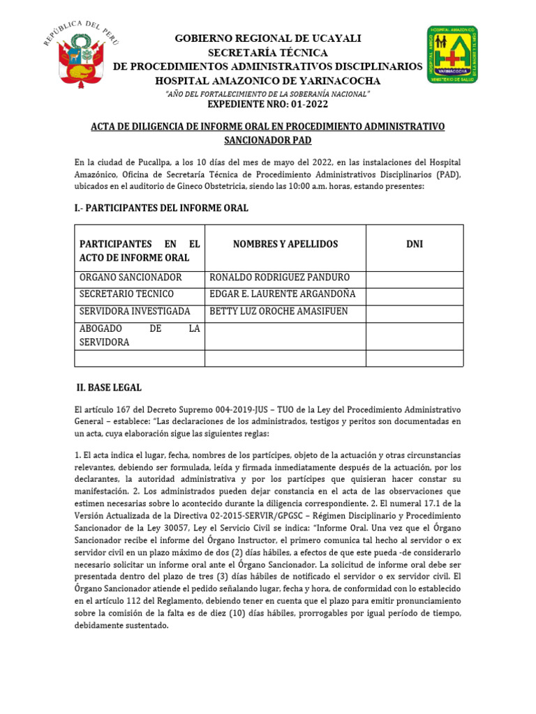 INFORME ORAL BETTY-inasistencia | PDF | Justicia | Crimen y violencia