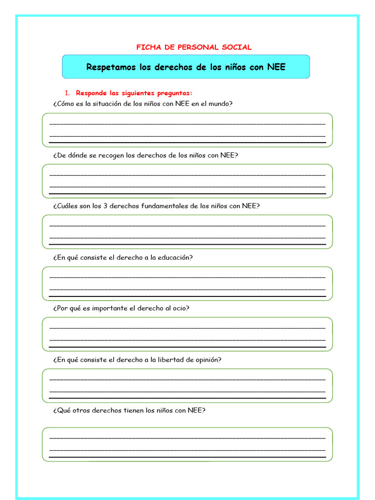 FICHA PS MIER 22 DERECHO DE LOS NIÑOS CON NEE MAESTRAS DE PRIMARIAS ...
