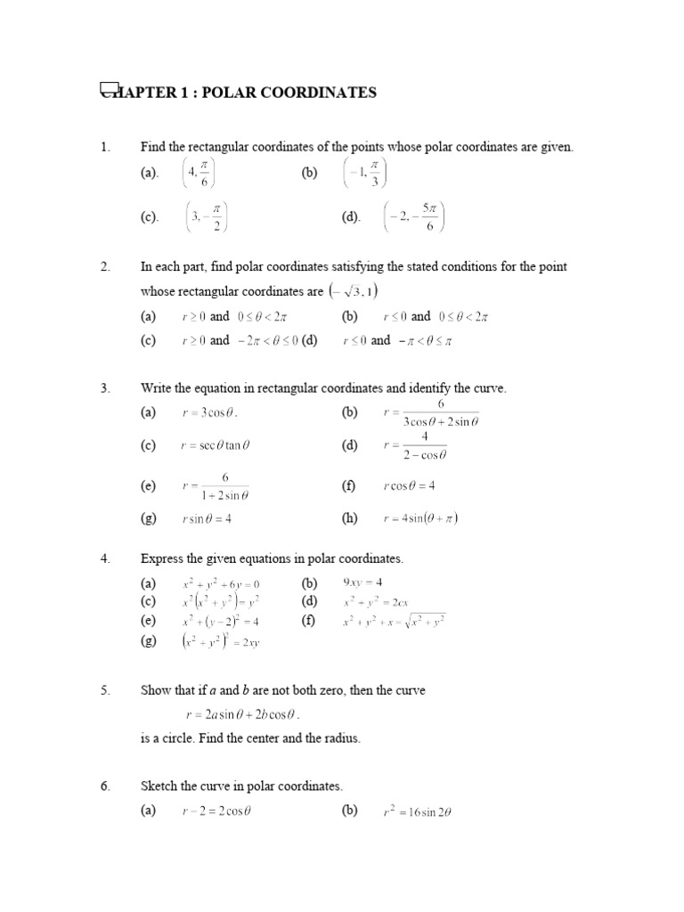 Slope of Tangent Lines in Polar Curves | PDF