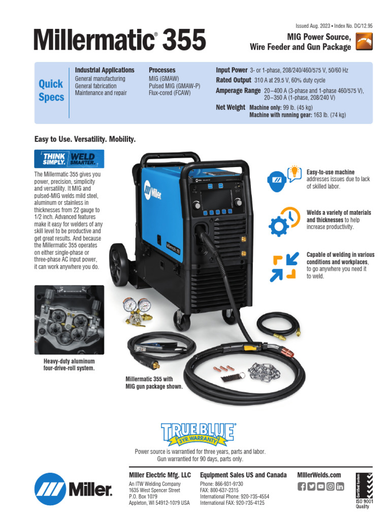 Millermatic 355 English | PDF
