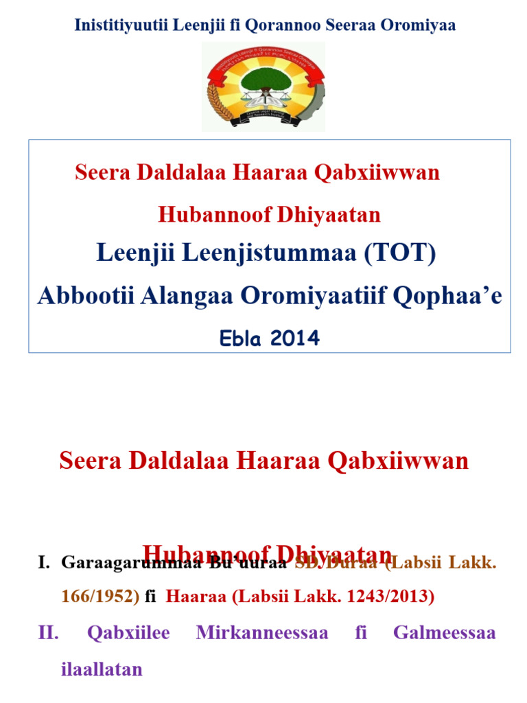 2 PP Seera Daldalaa Haaraa Fi Moofaa Galmeessa Ragaaf Senbeta Ebla-1 | PDF | Bankruptcy ...