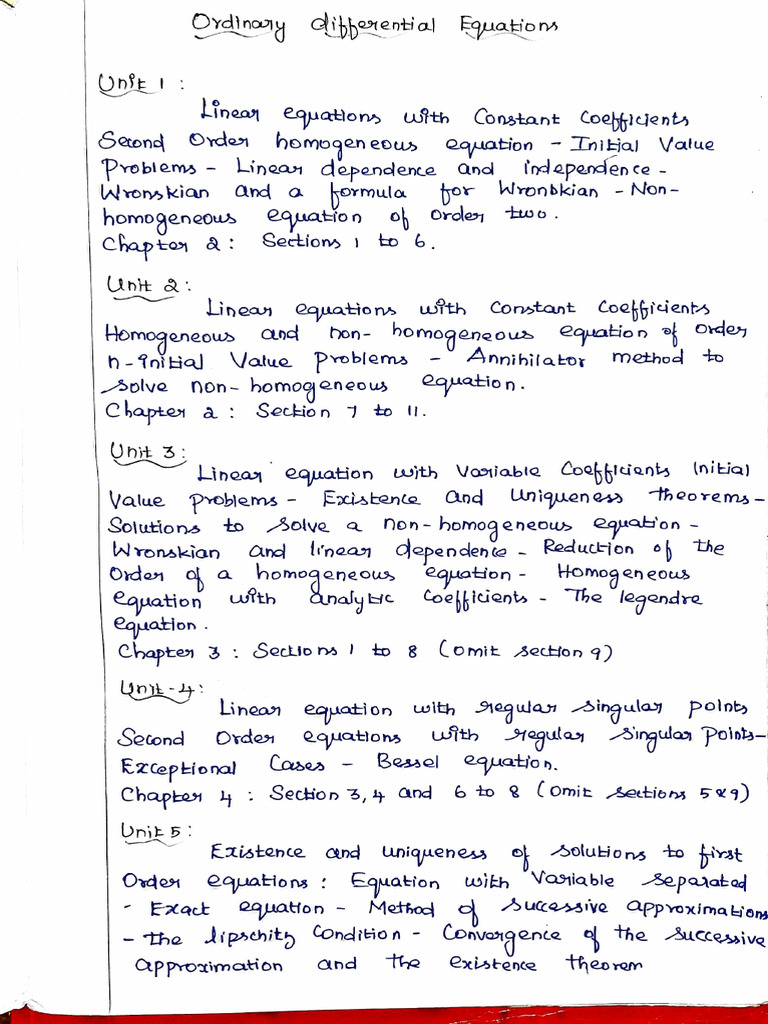 ODE (Unit-1) | PDF
