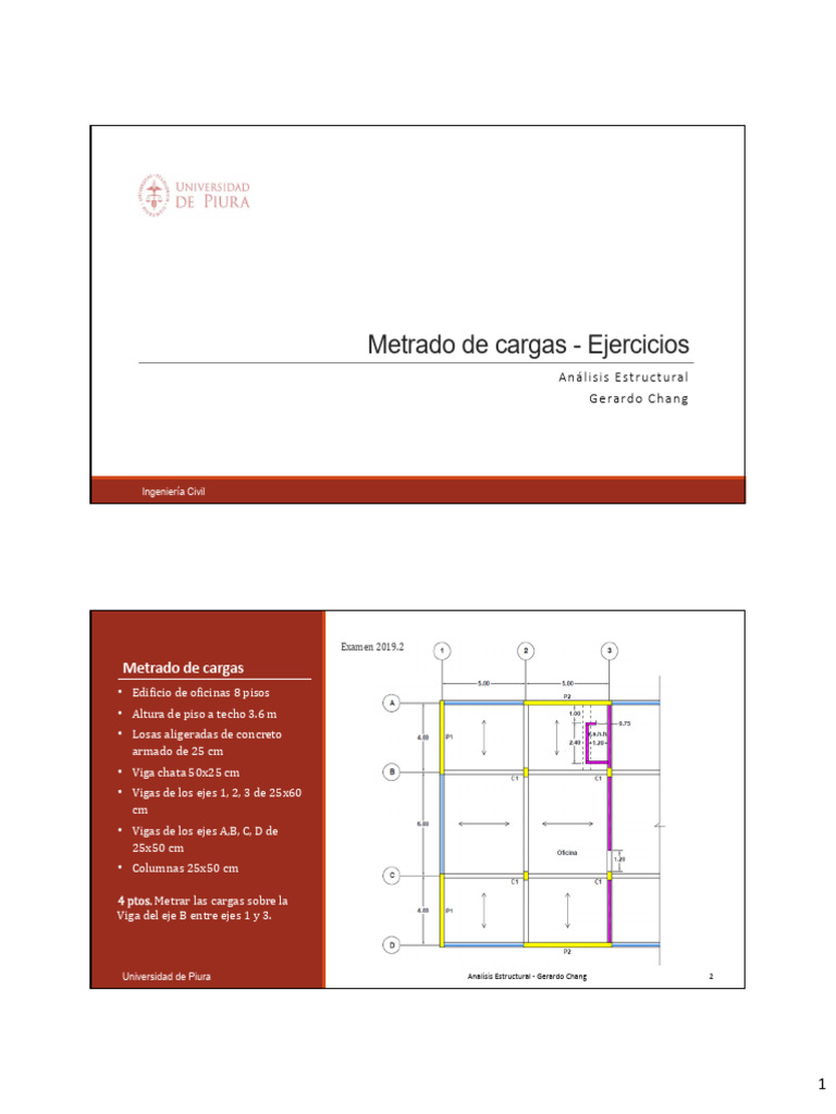 02 04 Metrado de Cargas. Ejercicios | PDF | Ingeniería Sísmica | Elementos arquitectónicos