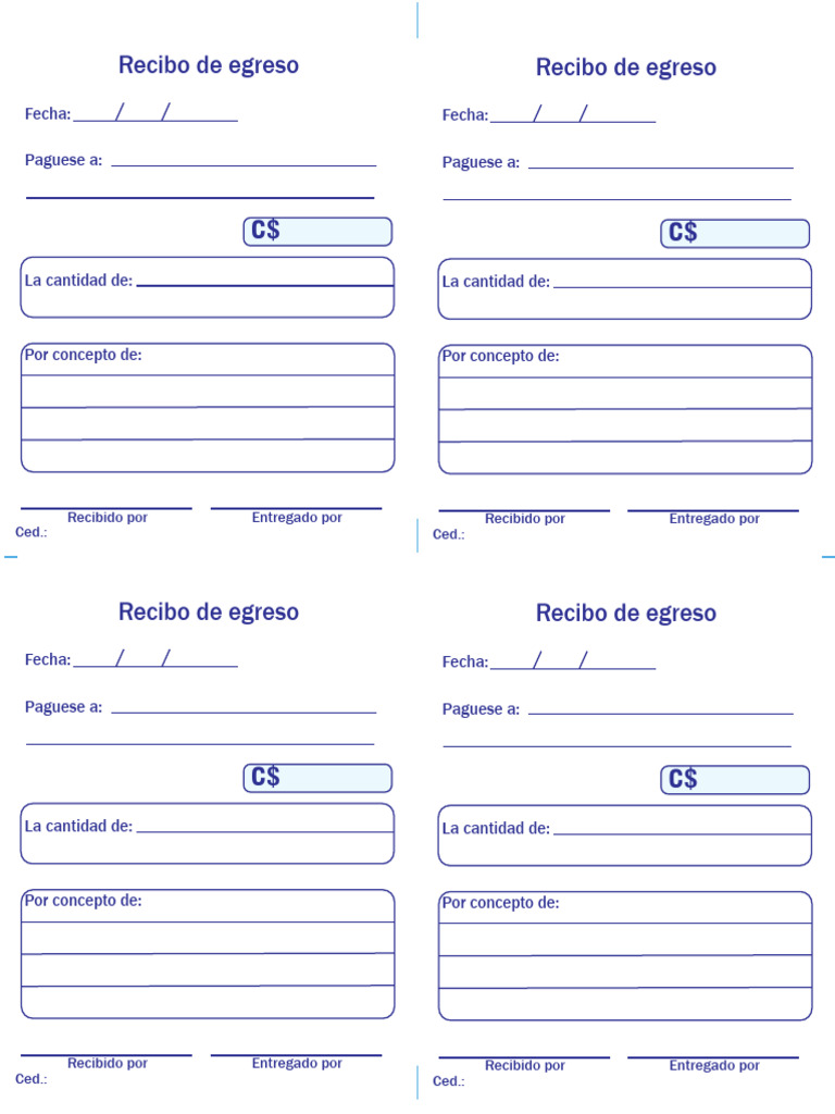 Formato de Recibo de Egreso | PDF