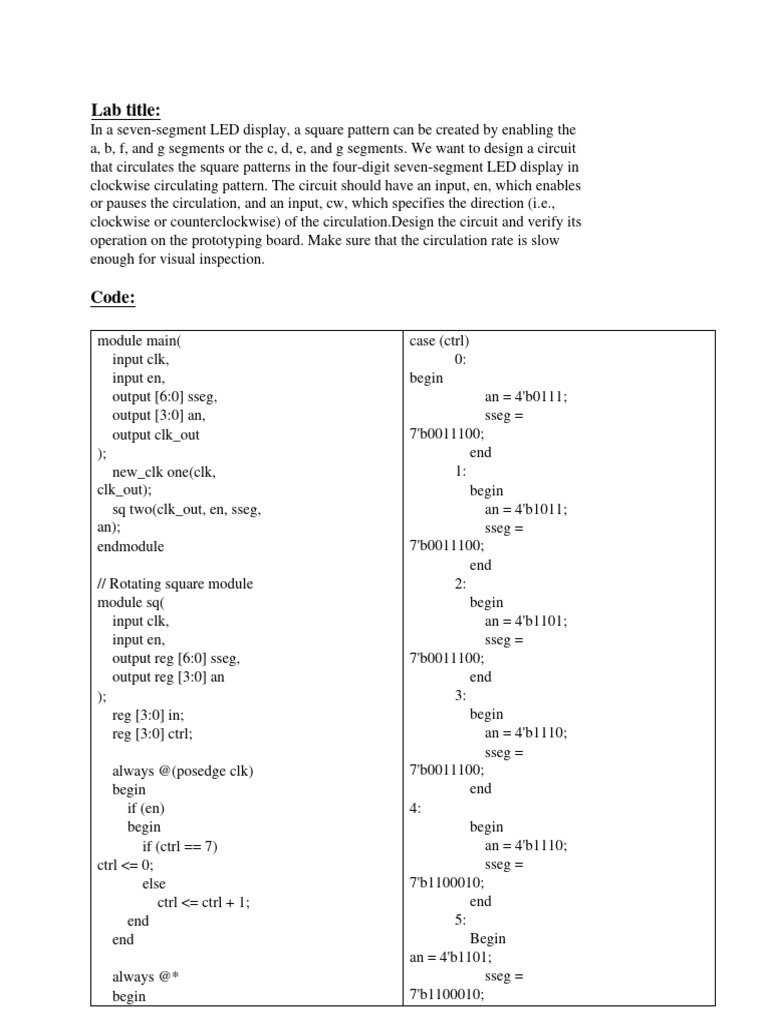 Lab 9 | PDF | Computer Engineering | Electronics