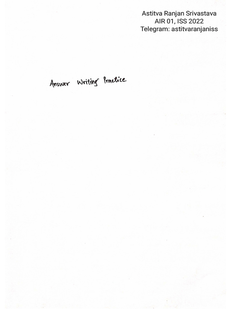 Answer Writing Practice | PDF