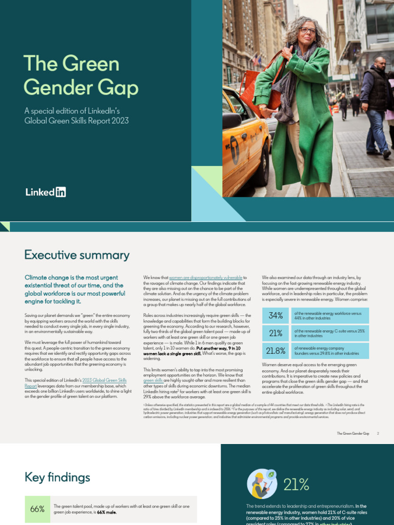 Green Gender Gap Report | PDF | Green Job | Renewable Energy