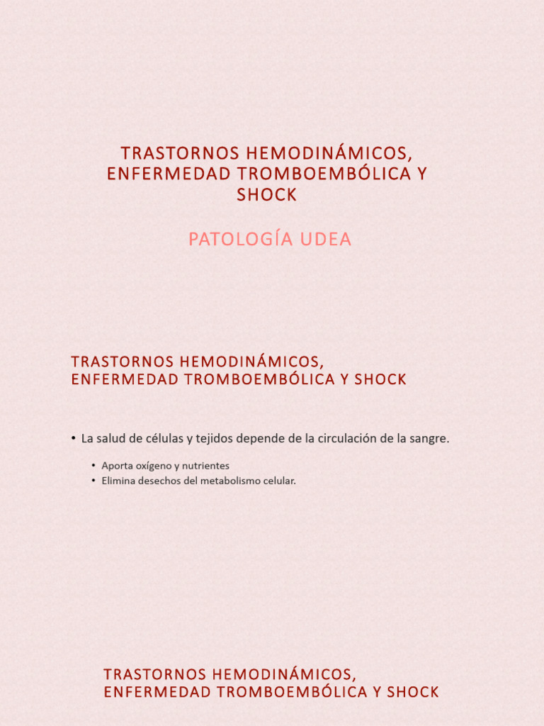 Trastornos Hemodinã¡micos Clase 2023 | PDF | Hemostasia | Plaqueta