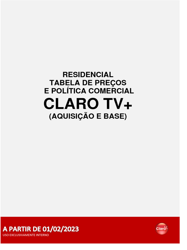 Tabela De Preços Claro Tv App Box Hd 4k Aquisição E Base 1