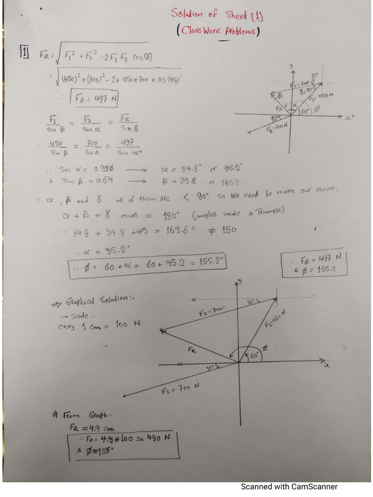 Solution of Sheet 1 Classwork and Final Answers of Homework | PDF