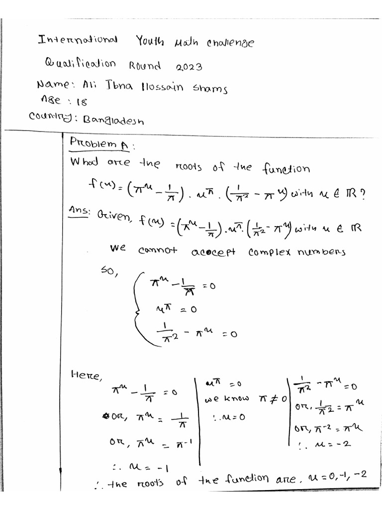 IYMC Math Solution | PDF
