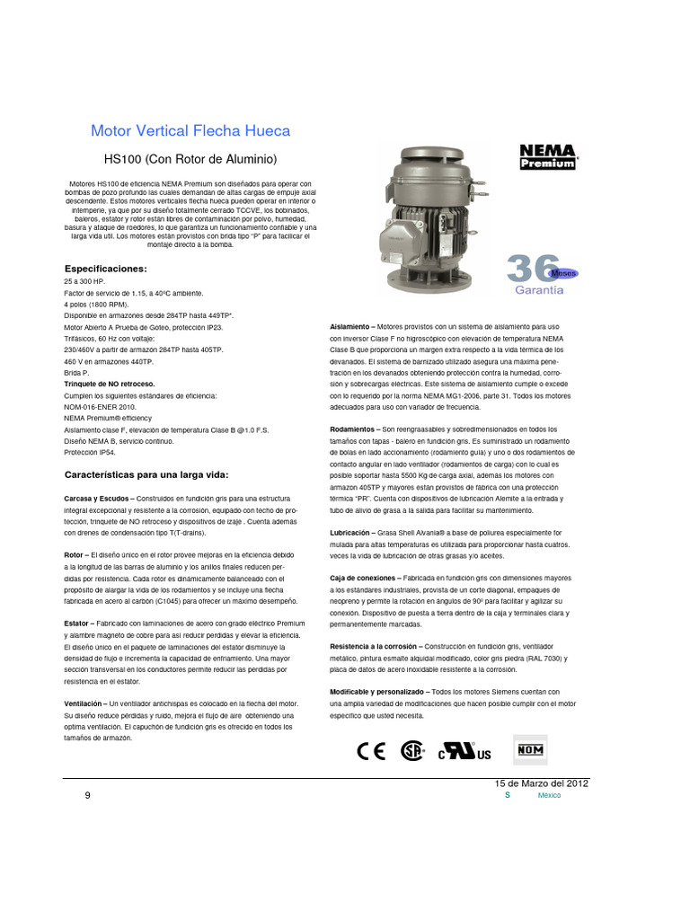 Ficha Flecha Hueca HS100 | PDF | Acero | Materiales