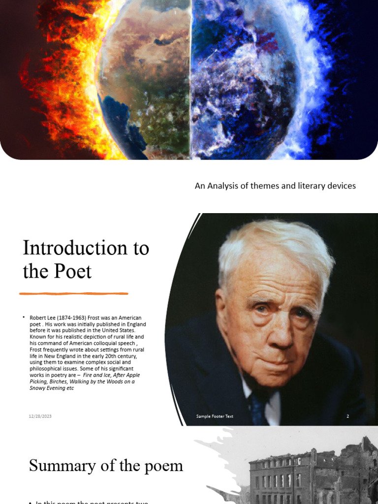 Exploring Robert Frost's Poem Fire and Ice: An Analysis of Themes and Literary Devices | PDF