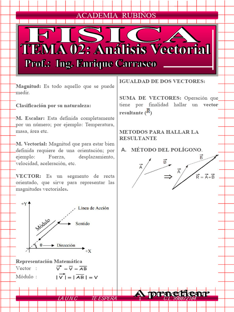 Analisis Vectorial | PDF | Vector Euclidiano | Velocidad
