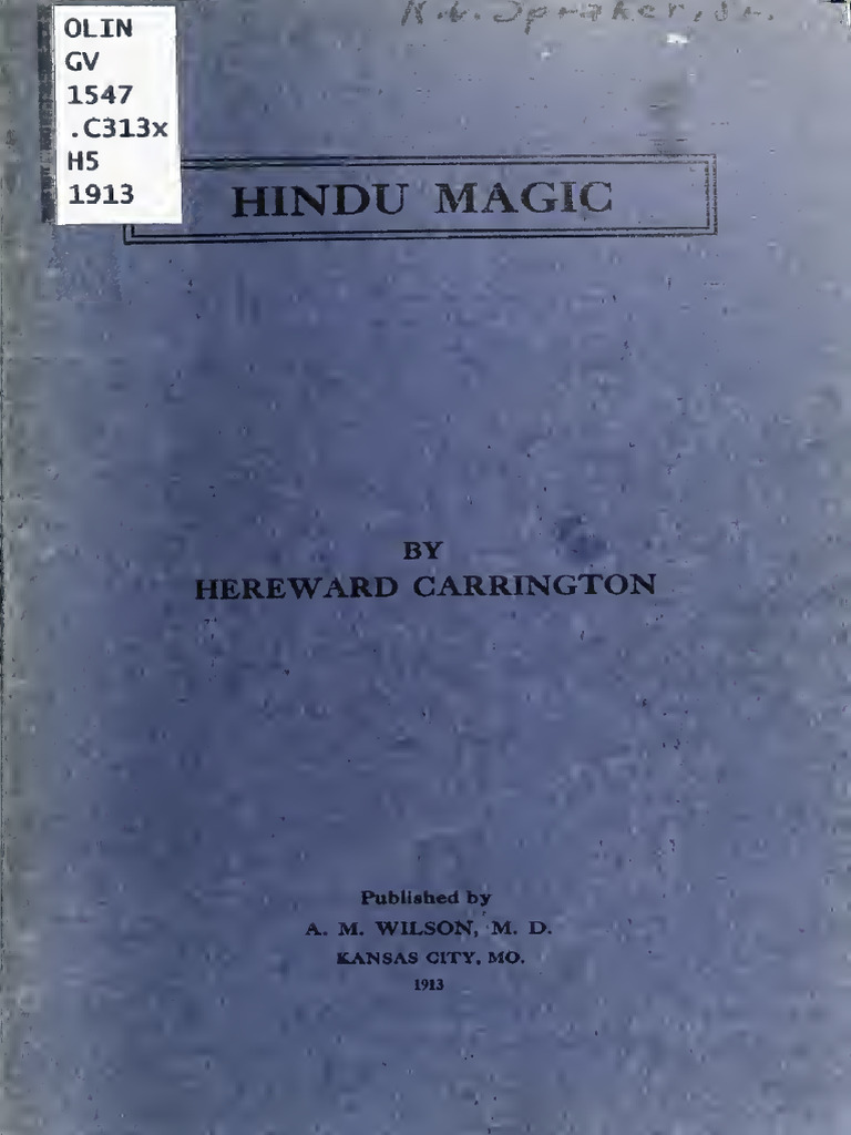 Hindu Magic An Expose of The Tricks of The Yogis and Fakirs of India ...