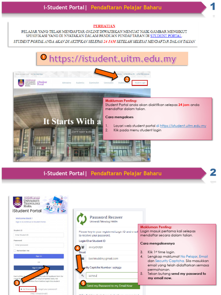 Manual Pengaktifan Student Portal | PDF