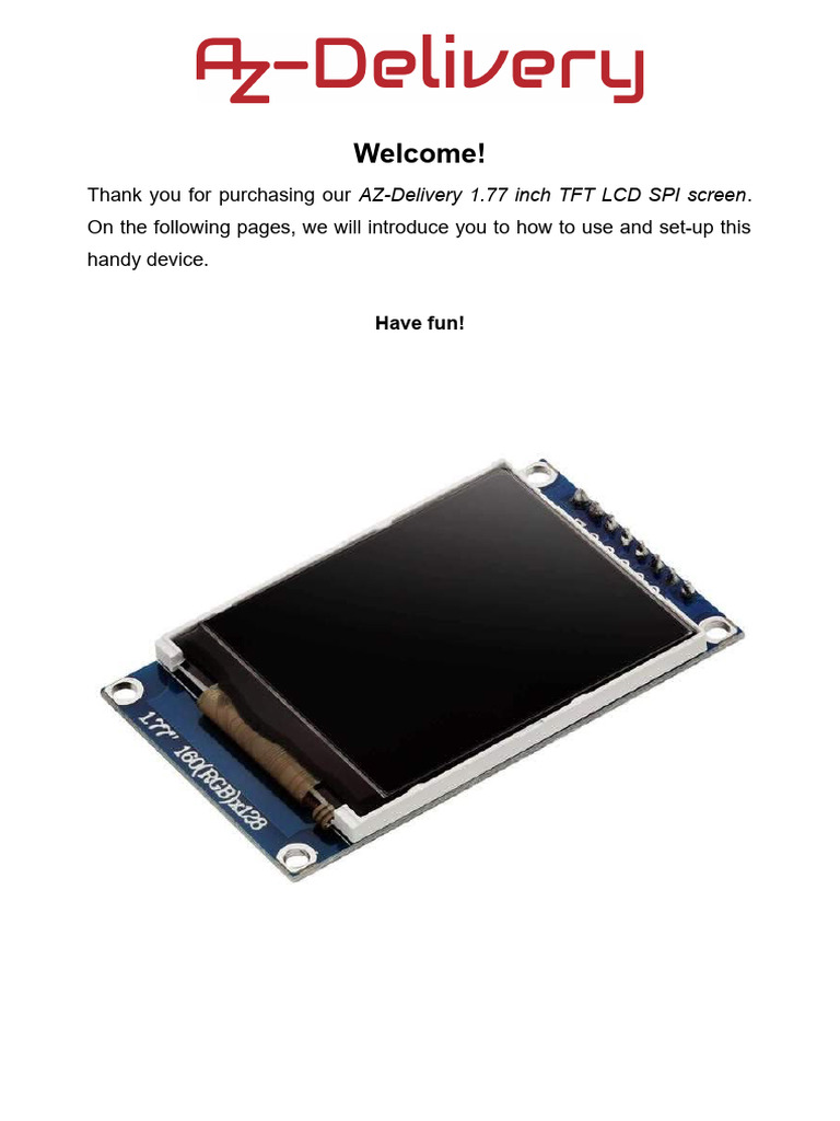 1.77" TFT LCD SPI Screen Guide | PDF | Computers