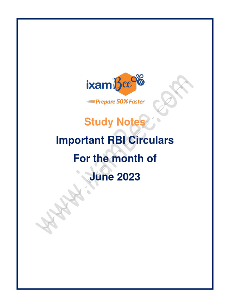 RBI Circulars Summary - June 2023 | PDF